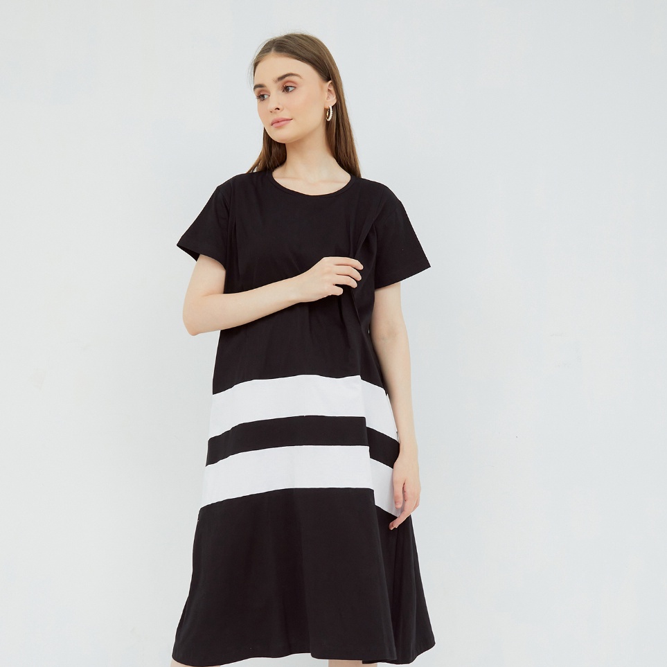 Jual Nyonya Nursing Wear Narnia Baju Ibu Hamil Dan Menyusui Colorblock ...