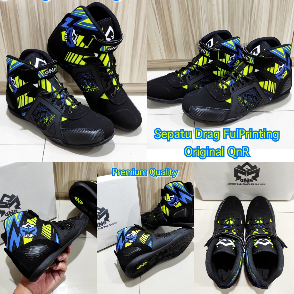 Jual sepatu drag balap QNR original sepatu FLOU BLUE keren berkendara ...