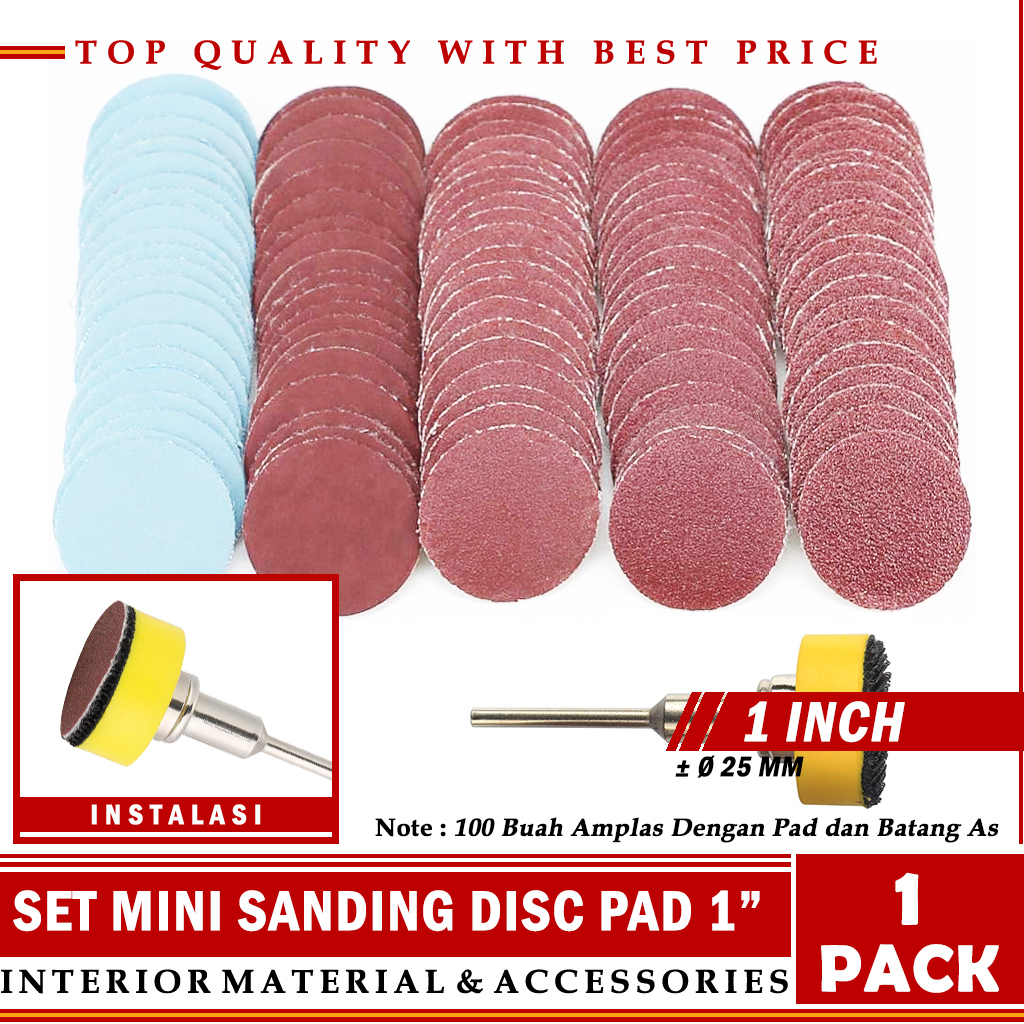 Jual Mata Bor Amplas Mini Sanding Disc 1 Inch Sandpaper Polisher 25 mm ...