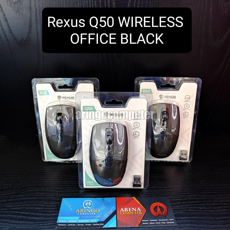 Jual Mouse Rexus Q50 WIRELESS OFFICE BLACK | Shopee Indonesia