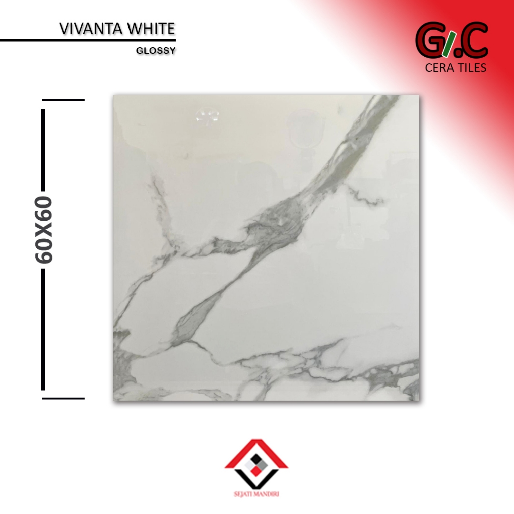 Jual granit 60x60 motif marmer - gc ceratiles vivanta white | Shopee Indonesia