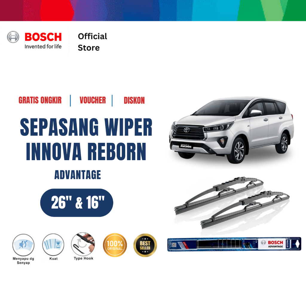 Jual Bosch Sepasang Wiper Mobil Toyota Kijang Innova Reborn Advantage