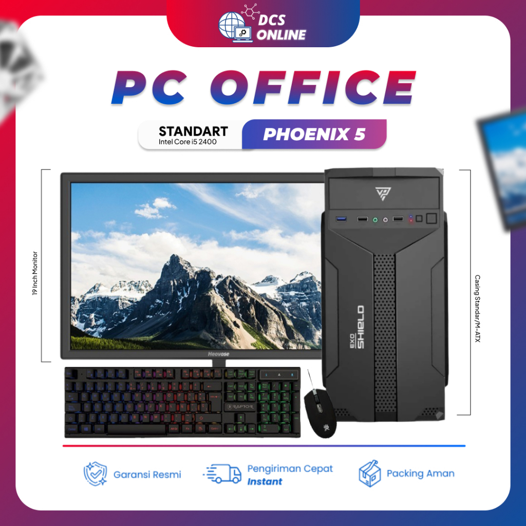 Jual PC Komputer Full Set Murah Intel Core i5 HDD 500GB RAM 8GB VGA 2GB DDR5 Monitor LED 19inch ...