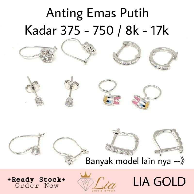 Jual Anting EMAS PUTIH ASLI Kadar 700/16K - 750/17K ( TOKO MAS LIA ...
