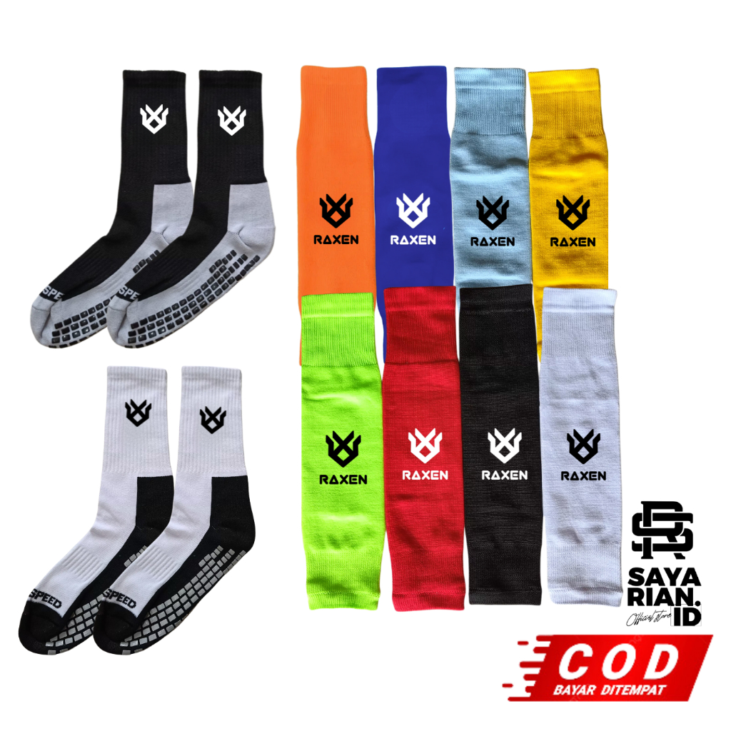 Jual Paket Kaos Kaki Futsal Anti Slip & Sambung Original RAXEN All Size ...