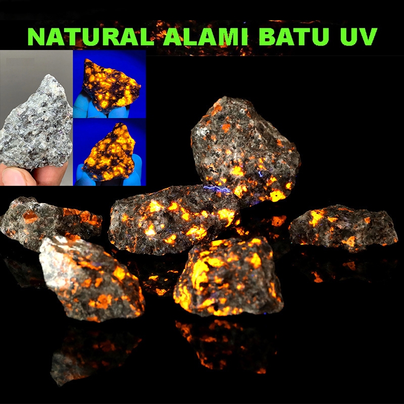 Jual batu Yooperlites Flamestone meteor original Bongkahan,. Bersinar ...