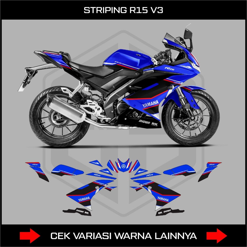 Jual Stiker Decal Motor R15 V3 Semi Full Body / Stivker Striping Yamaha ...