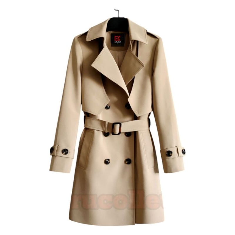 Jual trend Coat Korean version 2 model kancing coklat tersedia size S ...