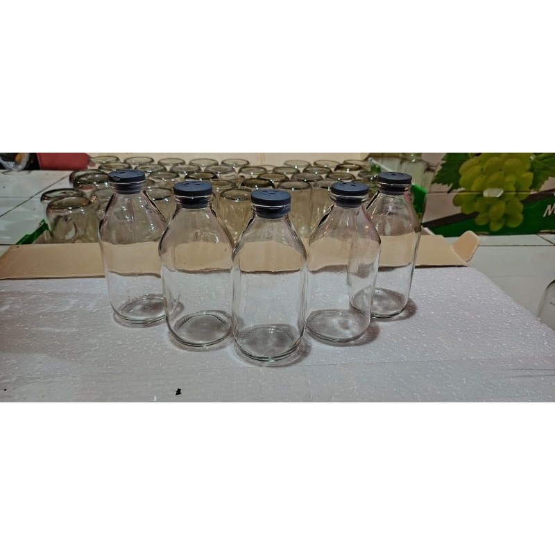 Jual BOTOL ASI 250 1 PAKET (ISI 7 BOTOL+TUTUP)//BOTOL INFUS//BOTOL JAMU ...