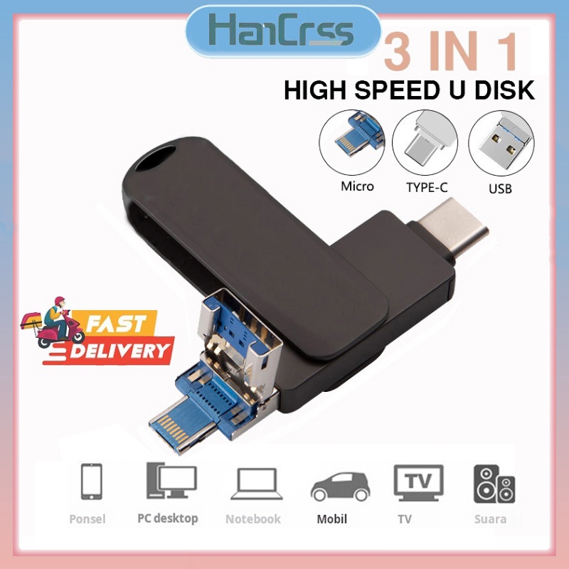 Jual 3in1 Flash Drive OTG TYPECUSBMicro 32GB64GGB12GB FLASH DRIVE ULTRA ...