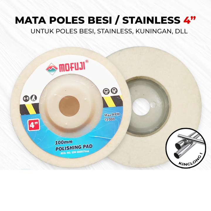 Jual Mata Gerinda Poles 4 Inch / Wool Wheel Mata Poles Body Motor Mobil ...