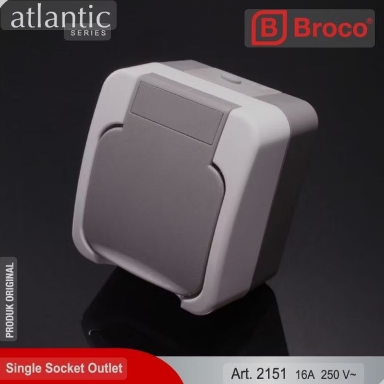 Jual BROCO - Stop Kontak OB ATLANTIC Series 2151 Waterproof Anti Basah ...