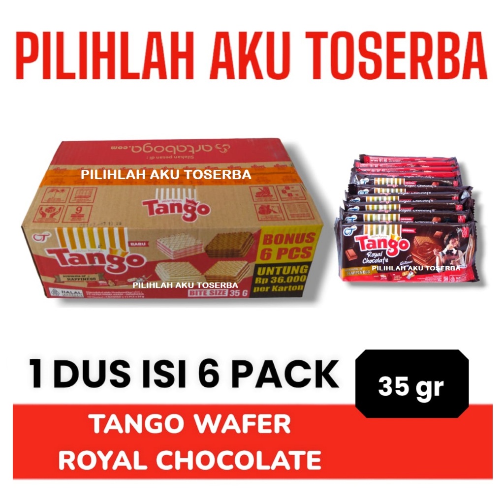 Jual Tango Wafer ROYAL CHOCOLATE 35 gr - ( HARGA 1 DUS ISI 6 PACK ...