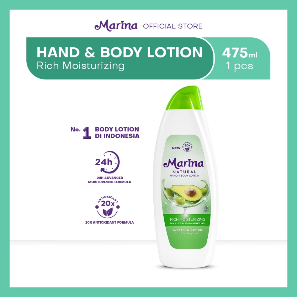 Jual Marina Natural Hand&Body Lotion 475ml | Shopee Indonesia