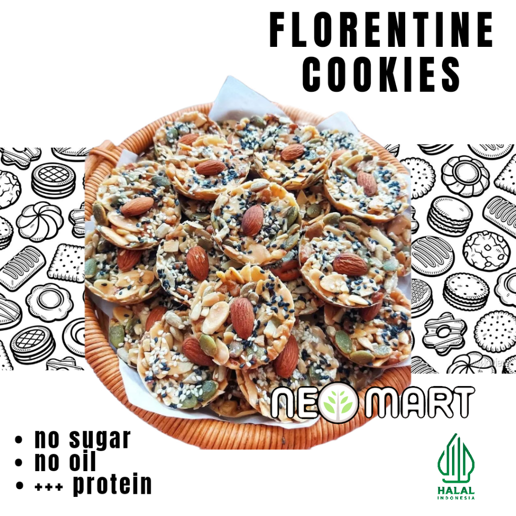 Jual Florentine Cookies Almond/Camilan Diet/Cemilan Sehat/Ting ting ...