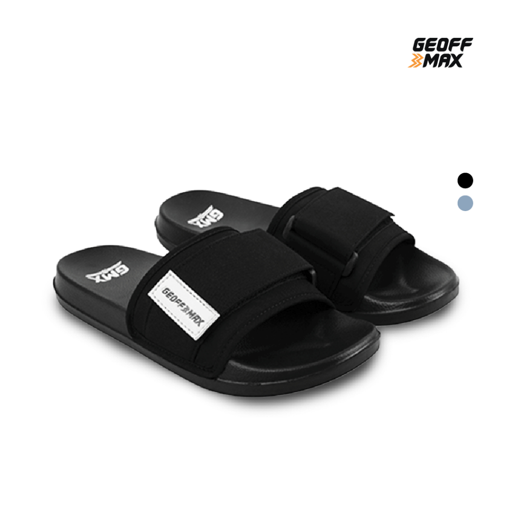 Jual Geoff Max - Quincy Black | Sandal Slop Slipper | Sandal Unisex ...
