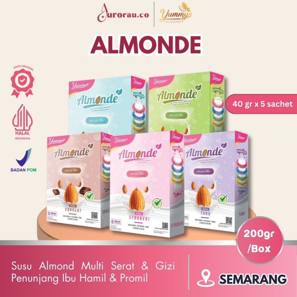 Jual YUMMYS ALMONDE Susu Almond Kemasan BOX | Susu Milk Meningkatkan kadar gizi bumil | Bagus ...