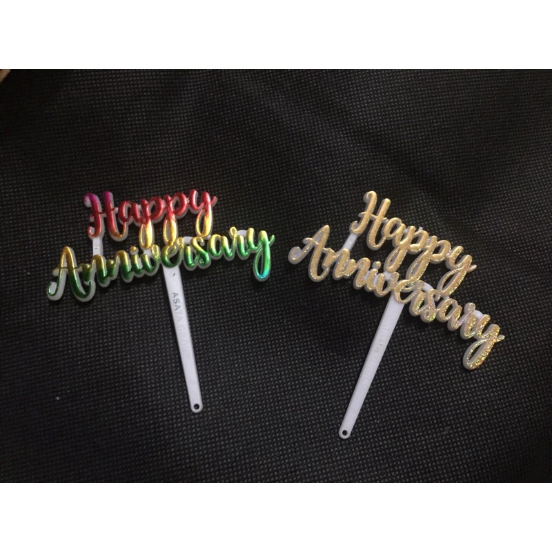 Jual Topper HAPPY ANNIVERSARY Tulisan Topper Kue Tart | Shopee Indonesia