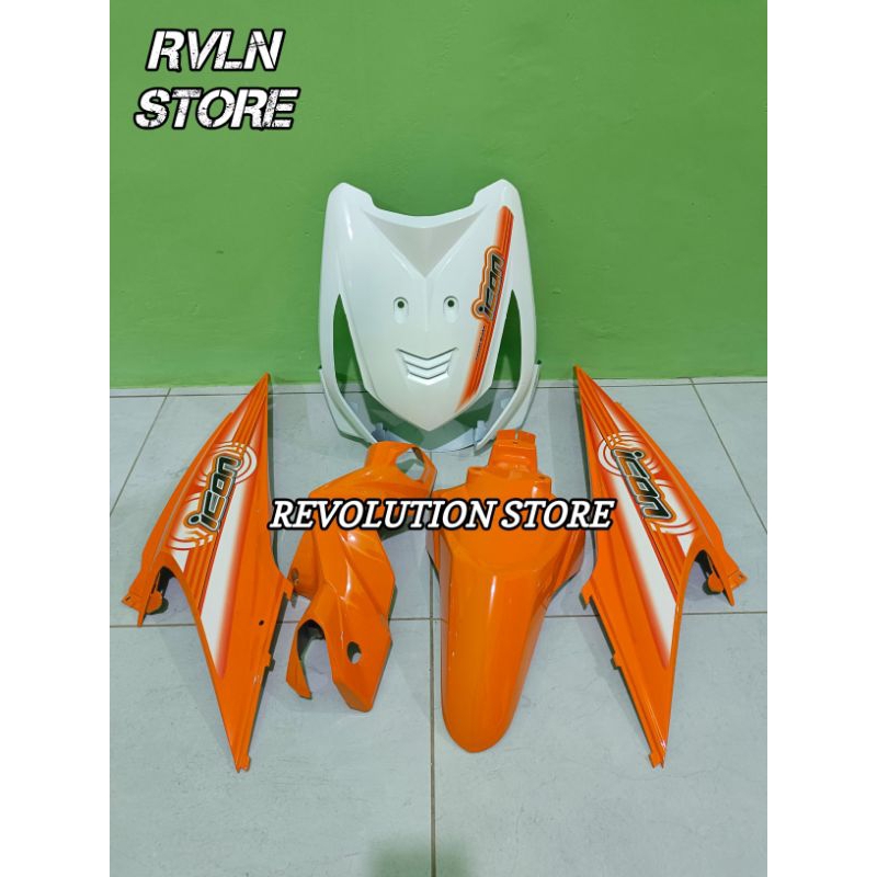 Jual Cover body halus ful bodi Alus Honda beat karbu Oren putih plus ...