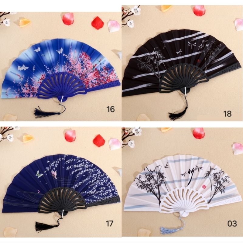 Jual Kipas Tangan Plastik Bunga Gaya Jepang Cina Kipas Lipat Kipas Tari ...