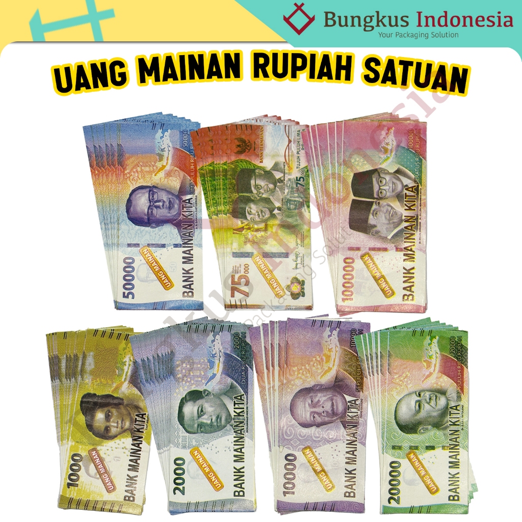 Jual Uang Mainan Accesories / Uang Replika Indonesia Per Lembar / Duit ...