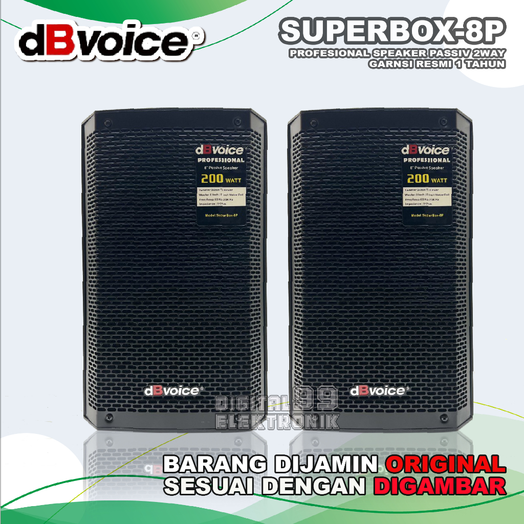 Jual Speaker Pasif 8 Inch DB VOICE SUPERBOX-8P | SUPERBOX 8P Original Harga 1 Pasang | Shopee ...