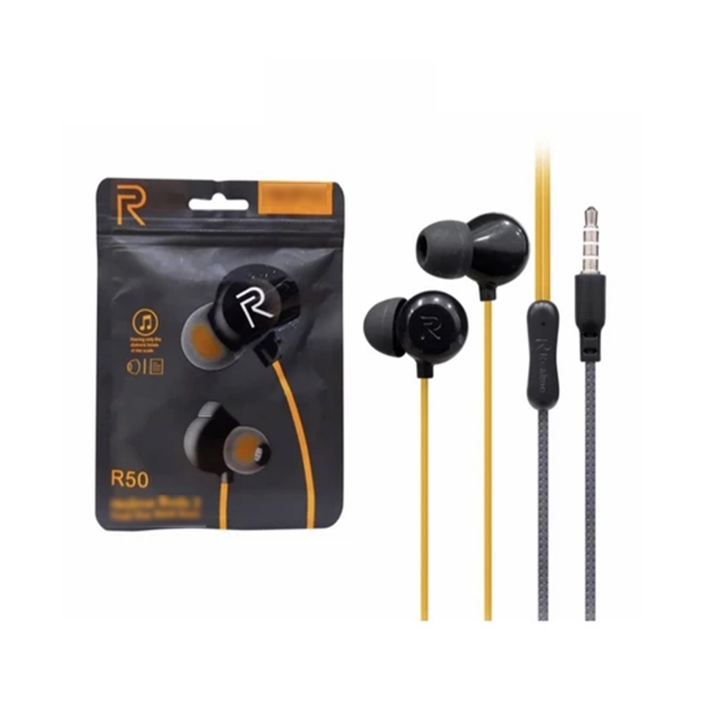 Jual Earphone Kabel R50 headset + mic cable hedset portable jack audio ...