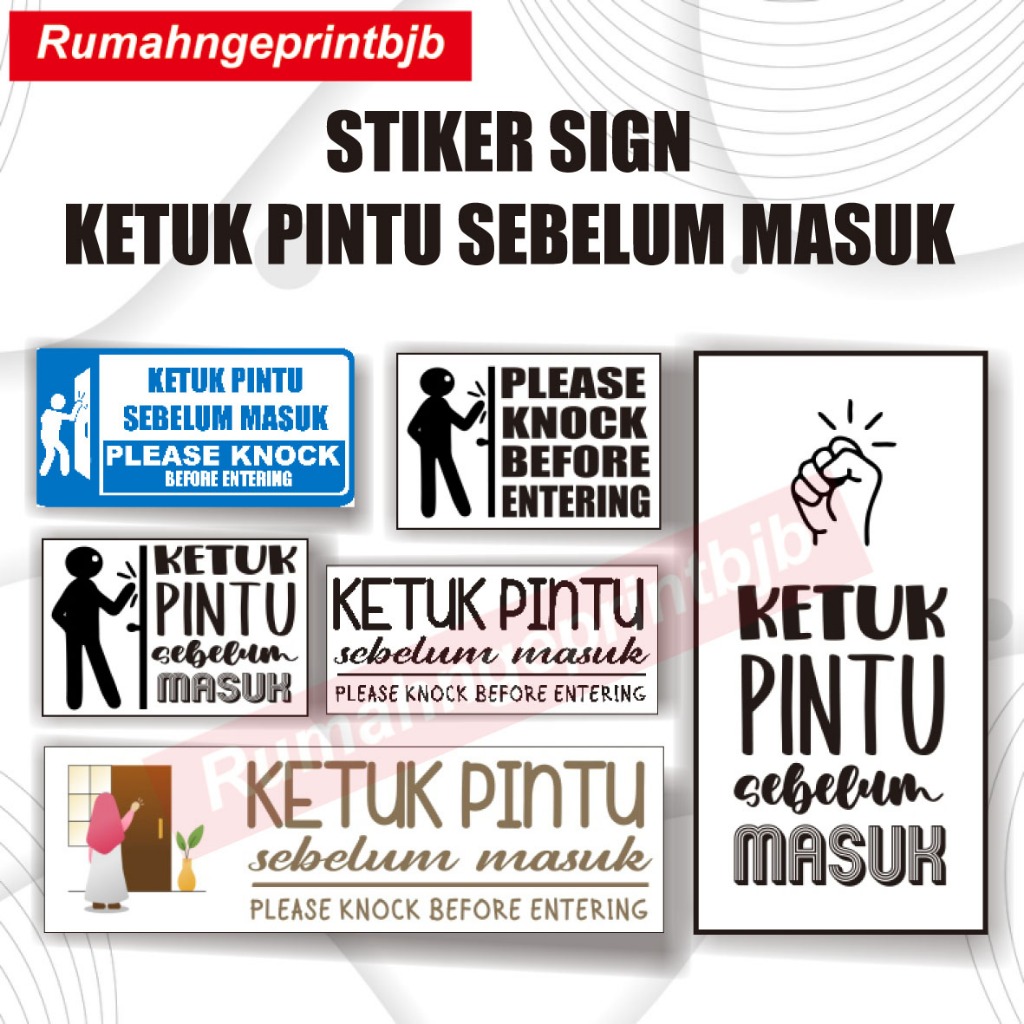 Jual STIKER SIGN / PETUNJUK HIMBAUAN KETUK PINTU SEBELUM MASUK | Shopee ...