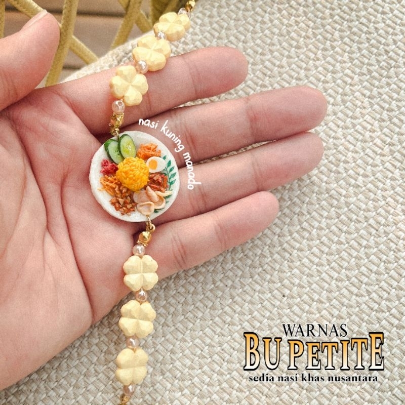 Jual nasi kuning manado polymer clay watch-style bracelet - gelang food ...