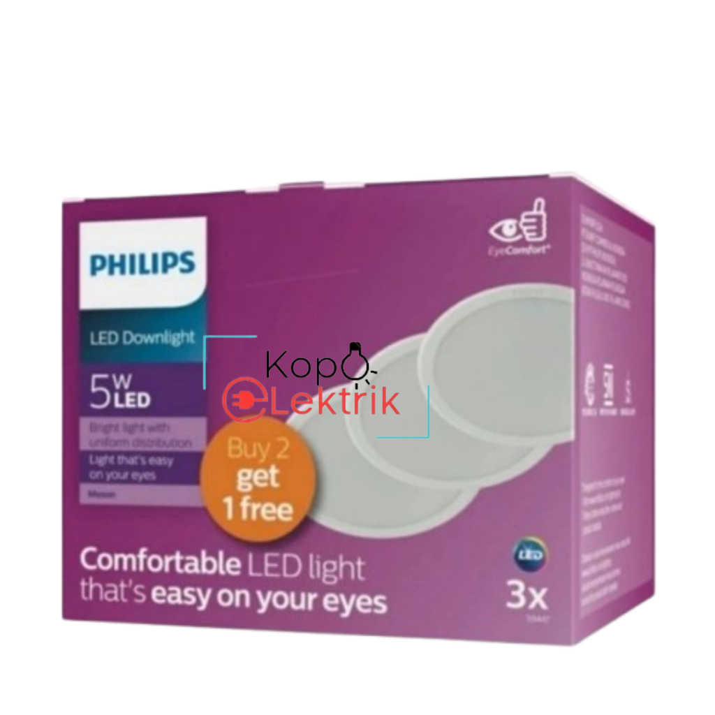 Jual Philips LED Downlight Meson 5 Watt 59447 Paket Beli 2 Gratis 1 | Shopee Indonesia