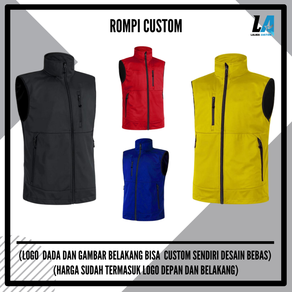 Jual Rompi Parasut Custom Rompi Kopi Terbaru Pria Wanita Logo Komunitas ...