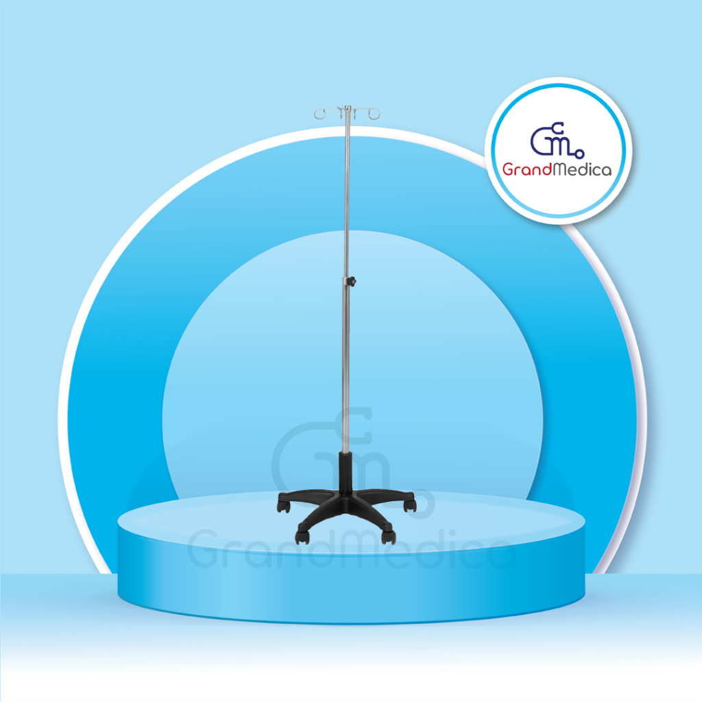 Jual Tiang Infus 5 Kaki 2 Hook Stainless Steel INDOMED / Stand Infus SS ...