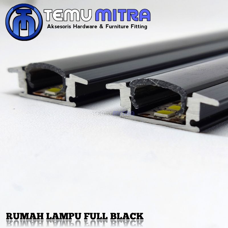 Jual RUMAH LAMPU LED STRIP 027, Rumah lampu alumunium Full black ...