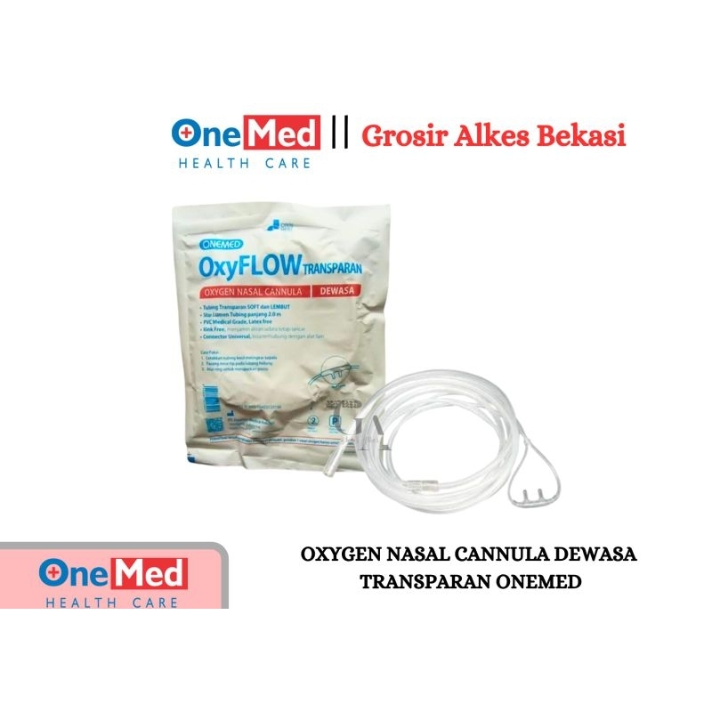 Jual Oxyflow Oxygen Nasal Cannula Transparan Dewasa OneMed Harga/pcs ...