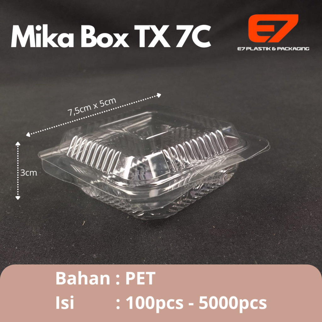 Jual Mika Box TX 7C (isi 100pcs) - Mika Box Snack, Mika Box Kue, Kotak Mika | Shopee Indonesia