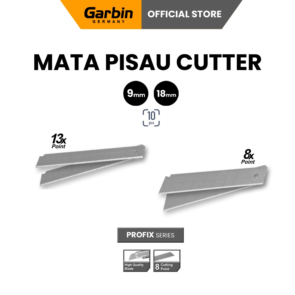 Jual Isi Mata Cutter Premium Satu Set 9mm 18mm Garbin Profix Series PCU ...