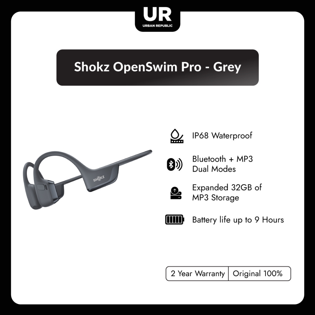 Jual Shokz OpenSwim Pro - Grey | Shopee Indonesia