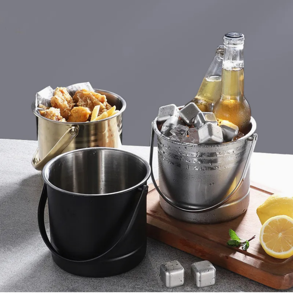 Jual Ice Bucket 1.5L Tempat Wadah Es Batu Ember Stainless Steel Wine ...