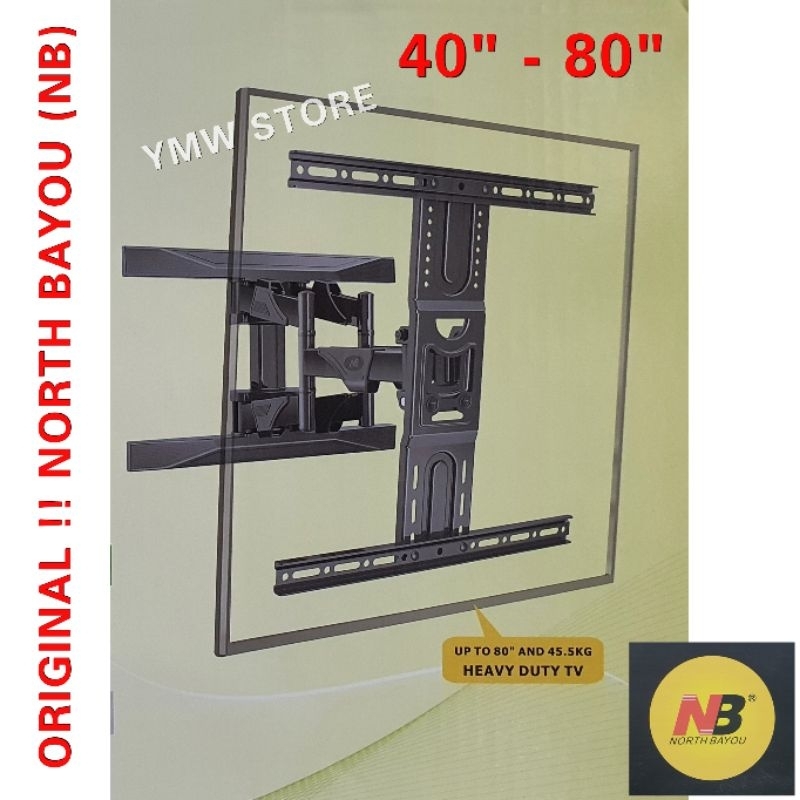 Jual NORTH BAYOU NBP6 / NB P6 / P6 Bracket TV Swivel 40" - 80" | Shopee ...