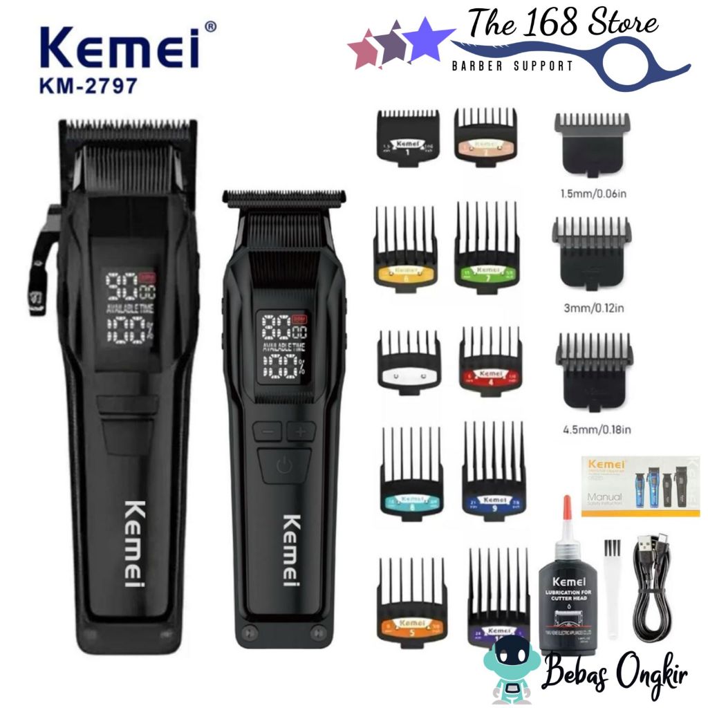 Jual Alat Cukur Rambut Mata Pisau DLC Kemei Hair Clipper Cordless Professional Trimmer Magic ...