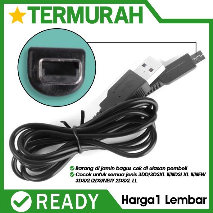 Jual KABEL POWER NEW 3DS DSi NDSi XL 2DS USB CHARGING CASH CHARGER ...