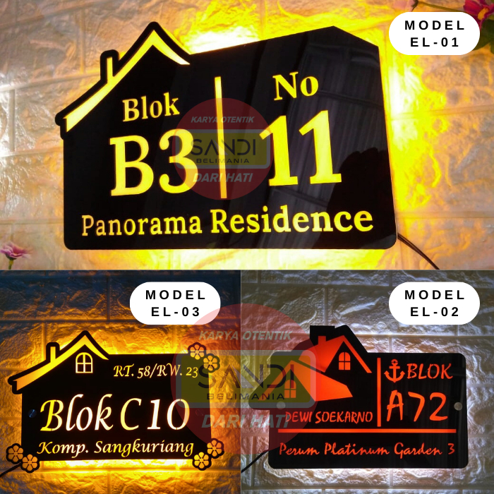 Jual PAPAN NOMOR RUMAH LED ACRYLIC | NOMER RUMAH LED | NO RUMAH MENYALA ...