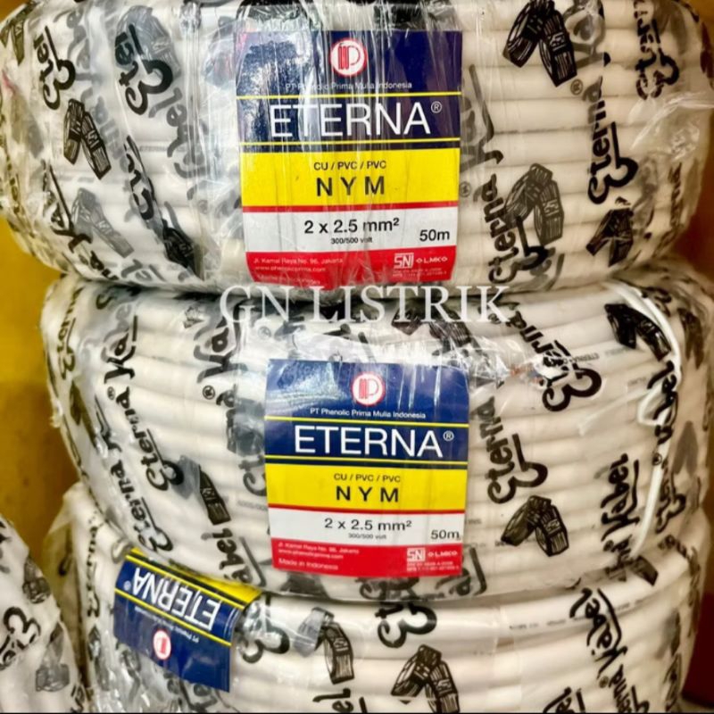 Jual KABEL TEMBAGA KAWAT ETERNA NYM 2X2,5 PER 1METER SNI | Shopee Indonesia