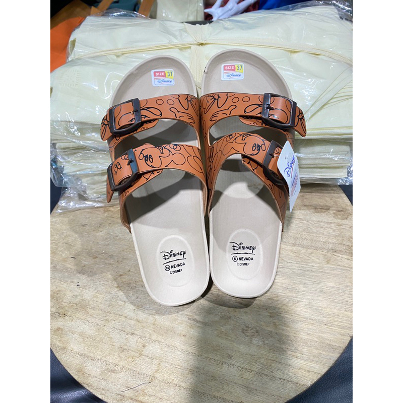 Jual TERLARIS!! SANDAL DISNEY SLOP DOUBLE STRIPE WANITA MOTIF MICKEY ...