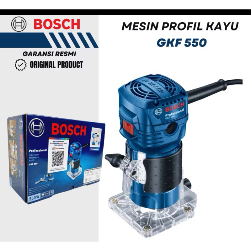 Jual Mesin Profil Kayu GKF550 Bosch GKF 550 1/4" Router Trimmer ...