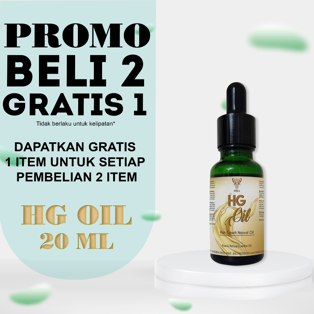 Jual BUY 2 GET 1 FREE! TSBali Hair Growth / HG Oil Essential Oil 100% ...