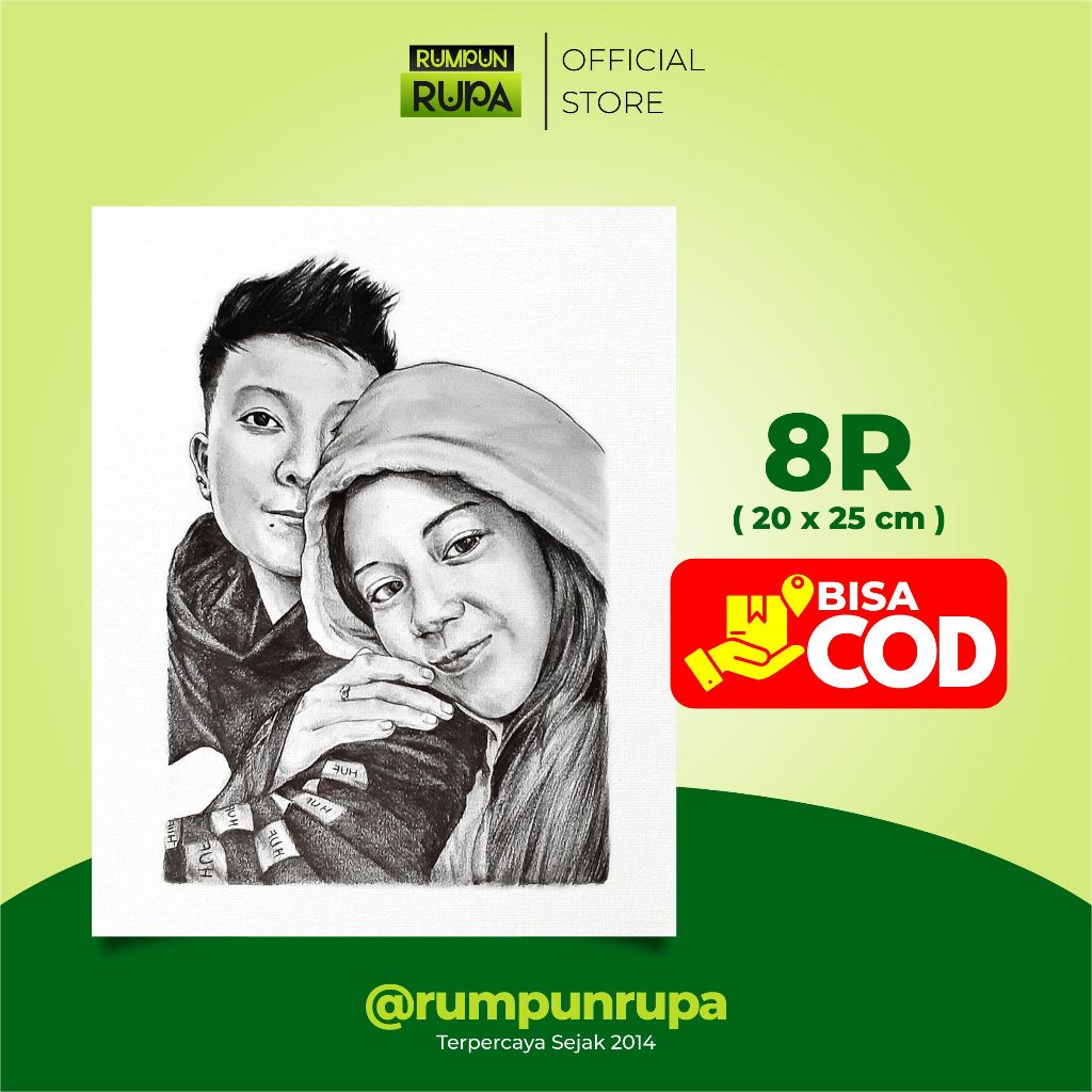 Jual Rumpun Rupa - Simple Sketsa 2 Wajah Ukuran 8R (20x25 cm) Lukis ...