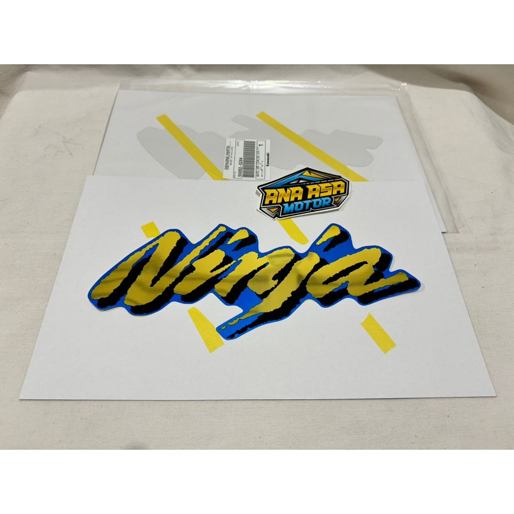 Jual List Striping Sticker Stiker Tulisan NINJA Biru Kawasaki Ninja RR ...
