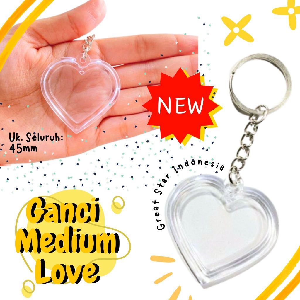 Jual GANCI / GANTUNGAN KUNCI INSERT PAPER MEDIUM LOVE 45MM NEW | Shopee ...