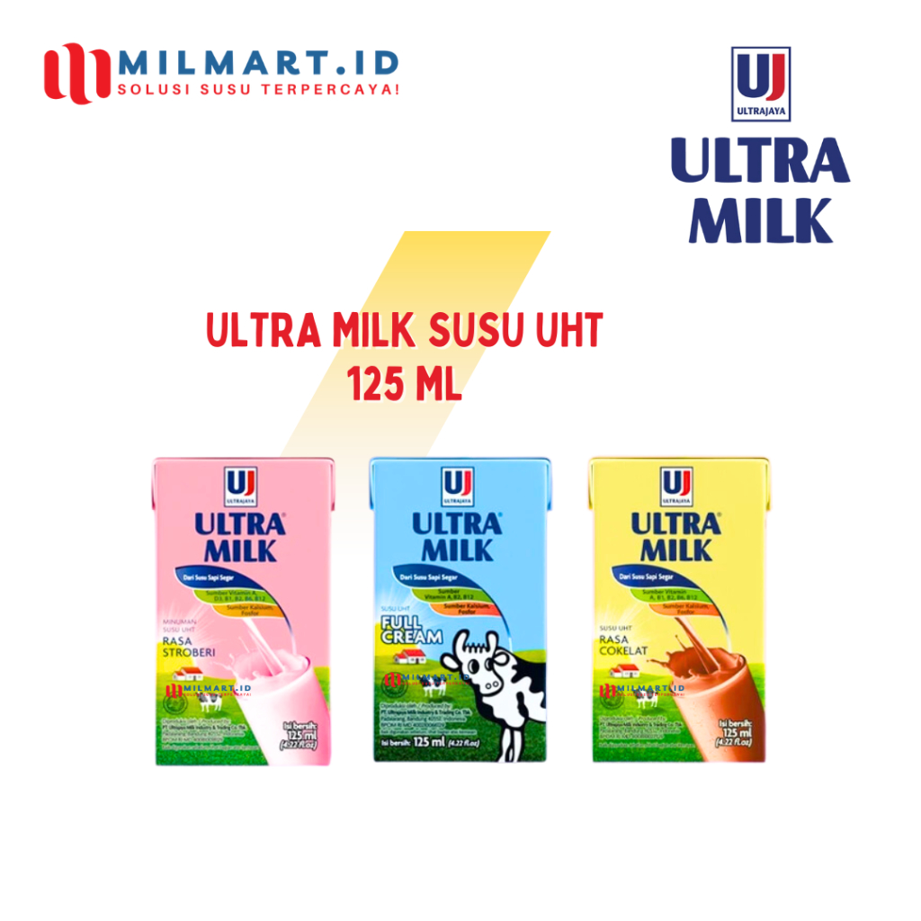 Jual ULTRA MILK 125ML SUSU UHT CAIR ULTRA COKELAT/STRAWBERRY/FULL CREAM | Shopee Indonesia